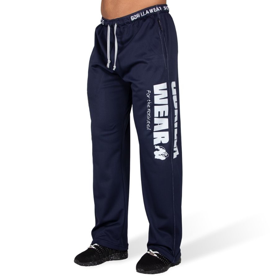 Men Gym Pants - Gorilla Wear Mercury in Logo Mesh in Blue | MG ...