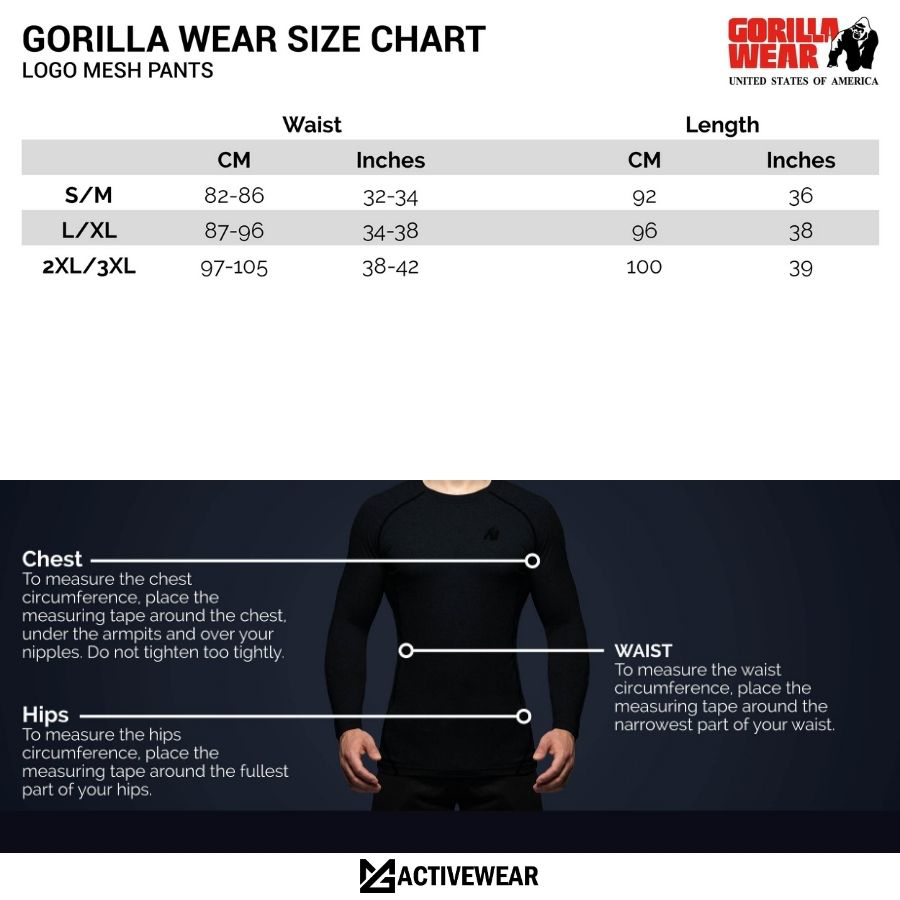 Gorilla Wear Logo Meshpants | Black - Men Quick Dry Straight Fit ...
