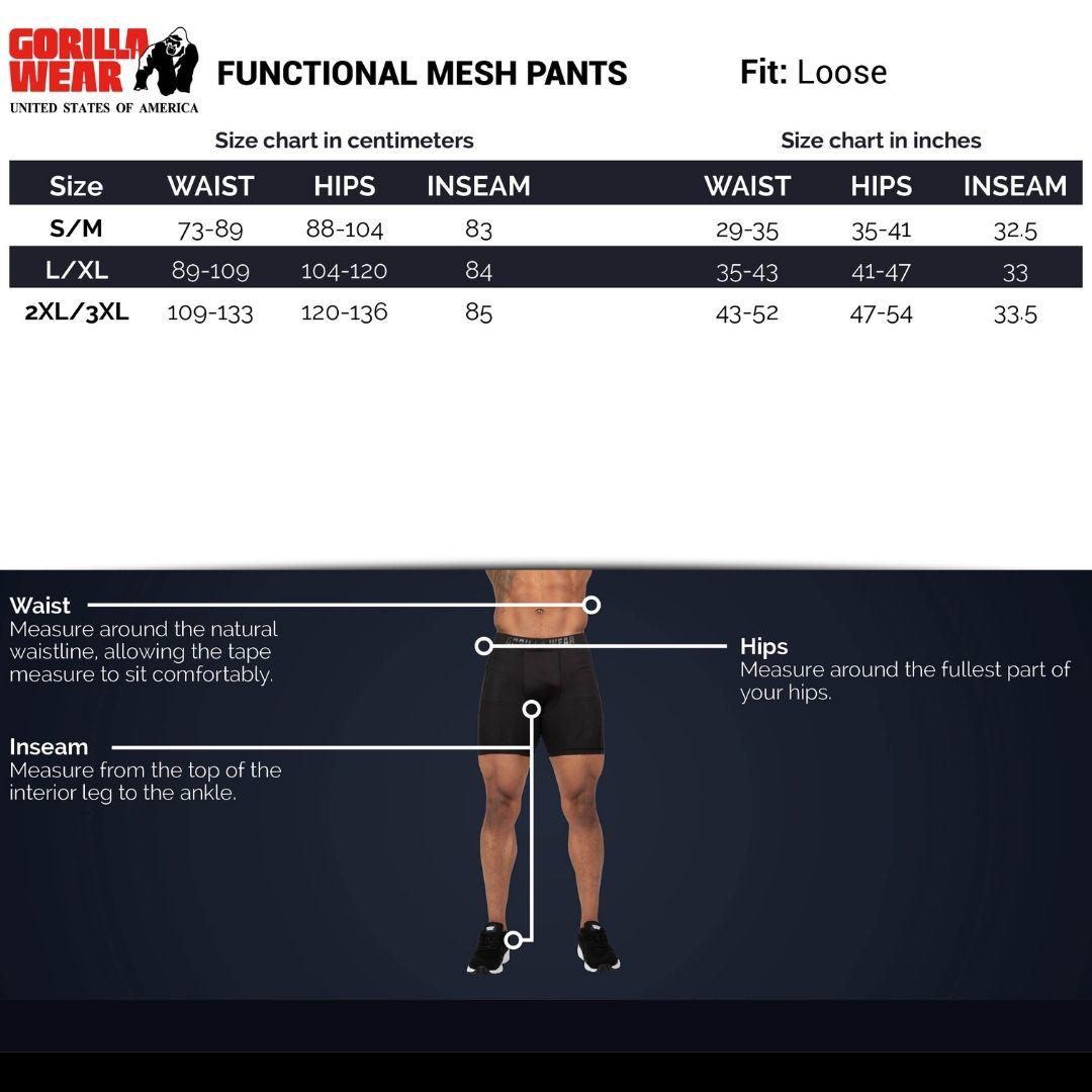 Men Gym Pants - Gorilla Wear Functional in Black Red | MG Activewear ...