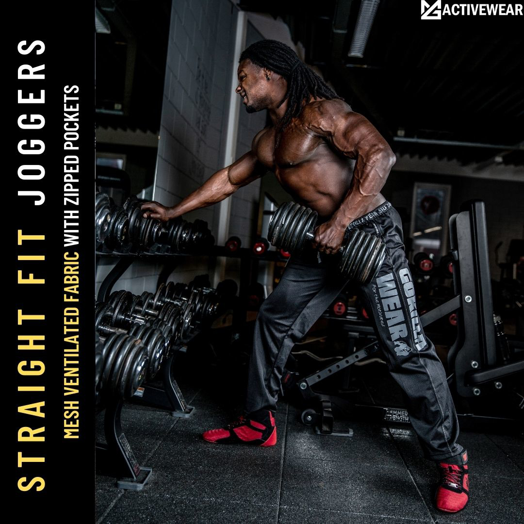 Gorilla Wear Logo Meshpants | Black - Men Quick Dry Straight Fit ...